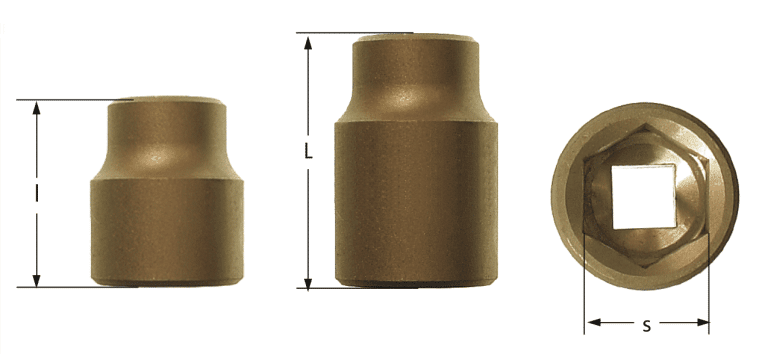 Socket 6 point, 1/4" drive, deep well - AMPCO SAFETY TOOLS