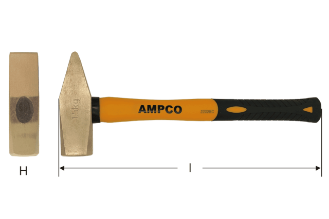 Cross peen hammer, fiberglass handle - AMPCO Safety Tools