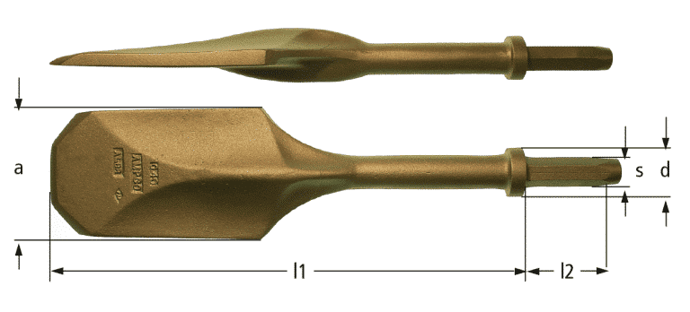 Spade end pneumatic chisel - AMPCO Safety Tools