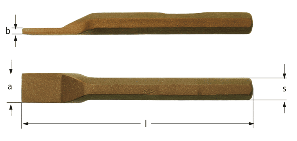 Caulking tool, straight, half round edge | Non Sparking Tools